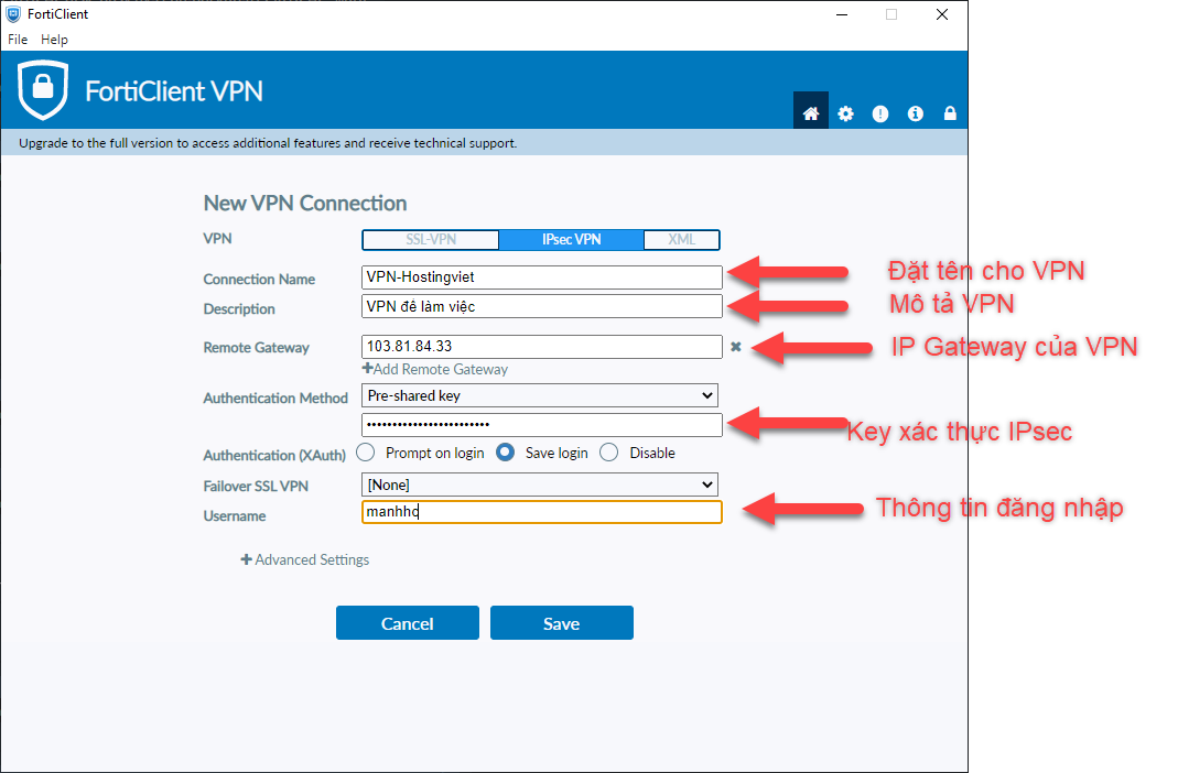 Hướng dẫn sử dụng FortiClient VPN