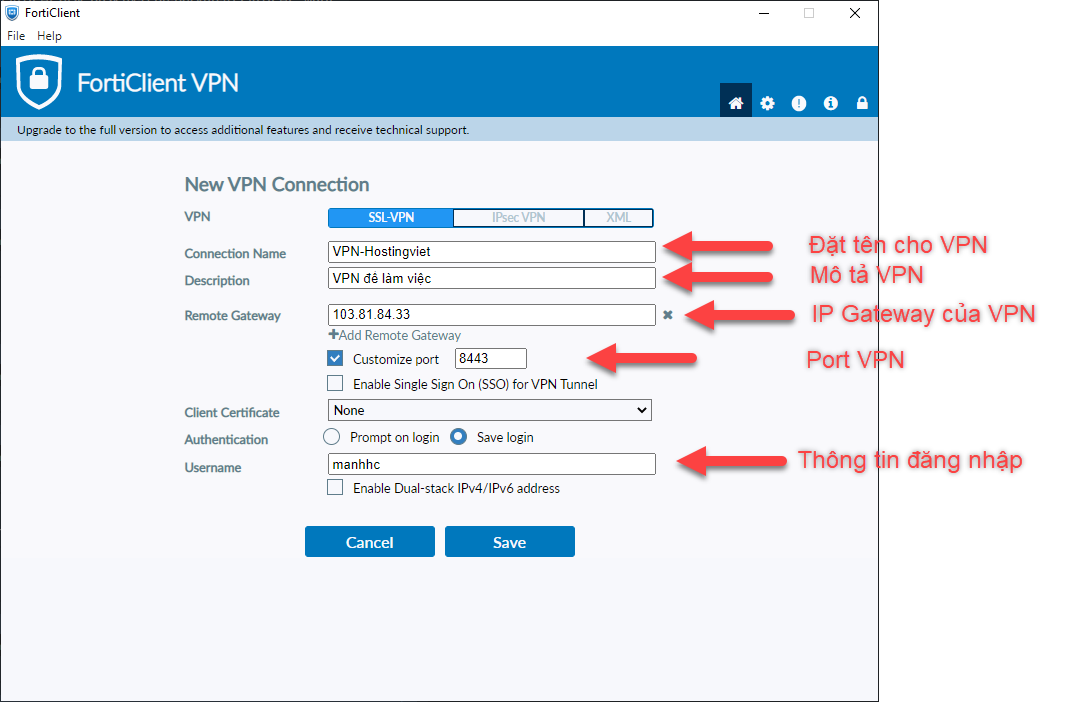 Hướng dẫn sử dụng FortiClient VPN